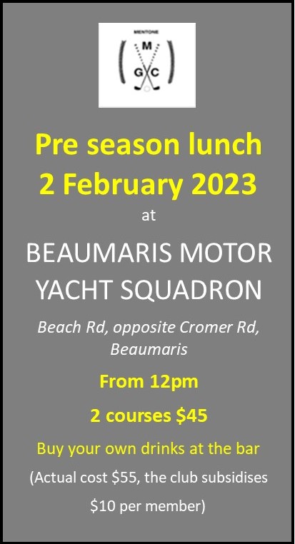 2023 Pre-Season Lunch - Mentone Golf Club