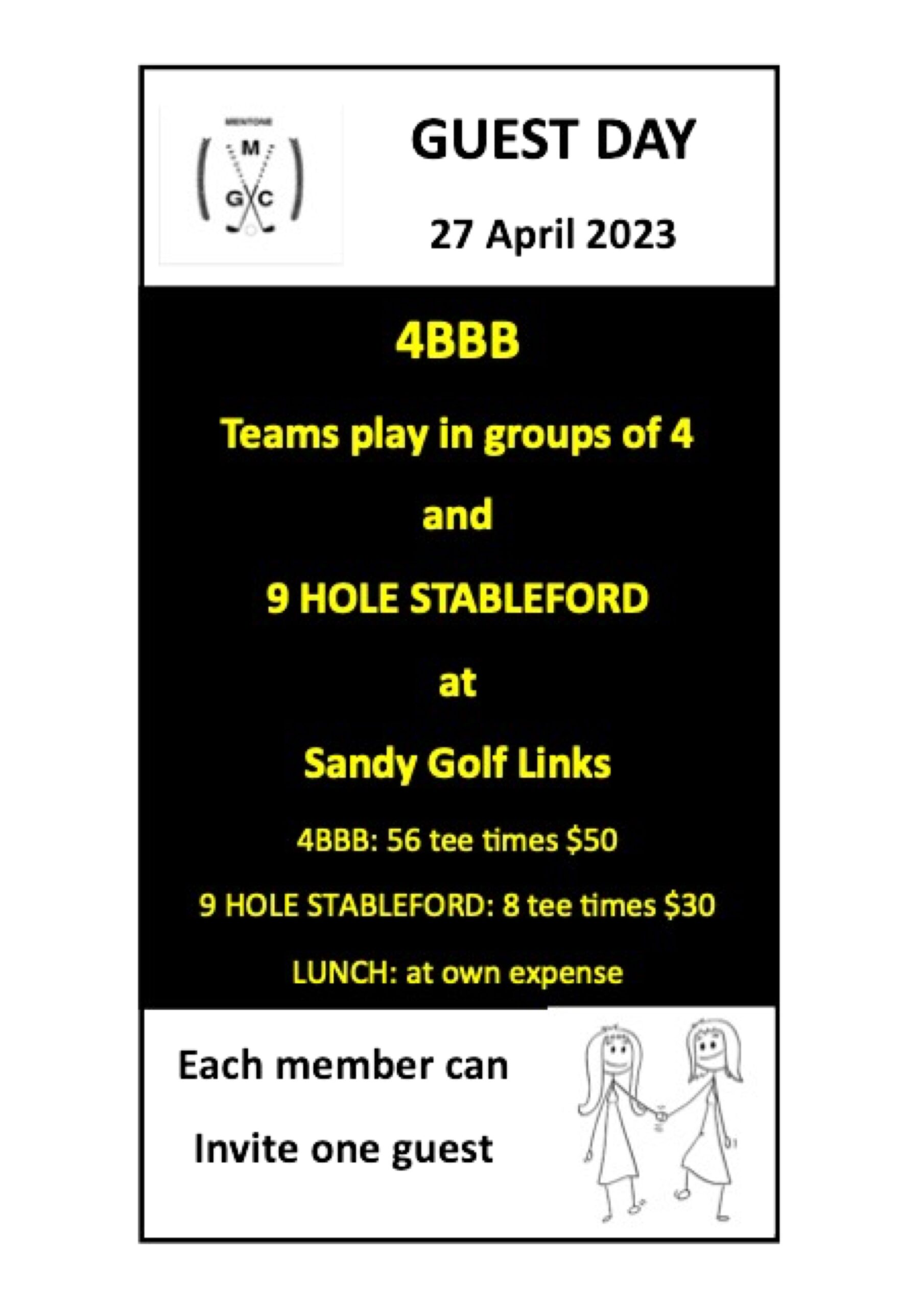 Guest Day - 27 April 2023 - Mentone Golf Club